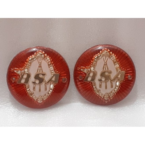 BSA - Round Tank Badges - B31, B33, A7, A10 1957-62 - Pair