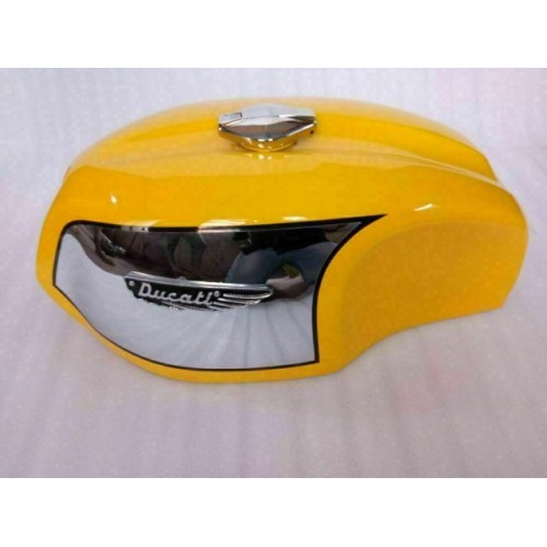 Ducati 750 GT 1972 Yellow Painted Aluminum Petrol Tank With Cap And Badges