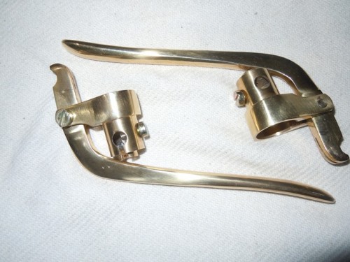 1 Inch INVERTED HANDLEBAR LEVER BRASS HAND CONTROLS CHOPPER BOBBER ...