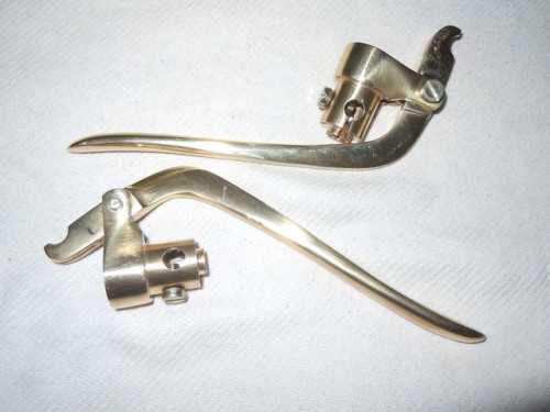 1 Inch INVERTED HANDLEBAR LEVER BRASS HAND CONTROLS CHOPPER BOBBER ...