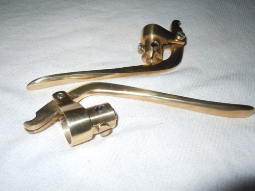 1 Inch INVERTED HANDLEBAR LEVER BRASS HAND CONTROLS CHOPPER BOBBER ...