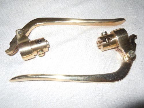 1 Inch INVERTED HANDLEBAR LEVER BRASS HAND CONTROLS CHOPPER BOBBER ...