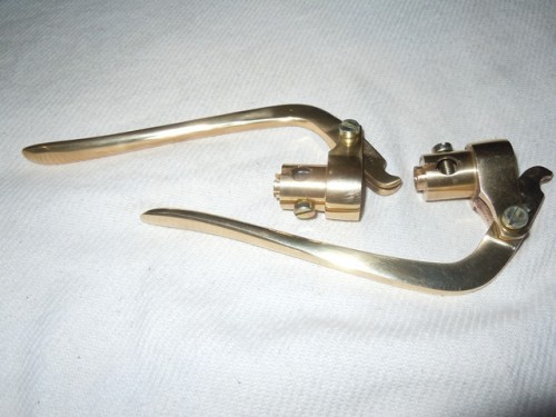 1 Inch INVERTED HANDLEBAR LEVER BRASS HAND CONTROLS CHOPPER BOBBER ...