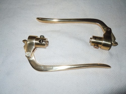 1 Inch INVERTED HANDLEBAR LEVER BRASS HAND CONTROLS CHOPPER BOBBER ...